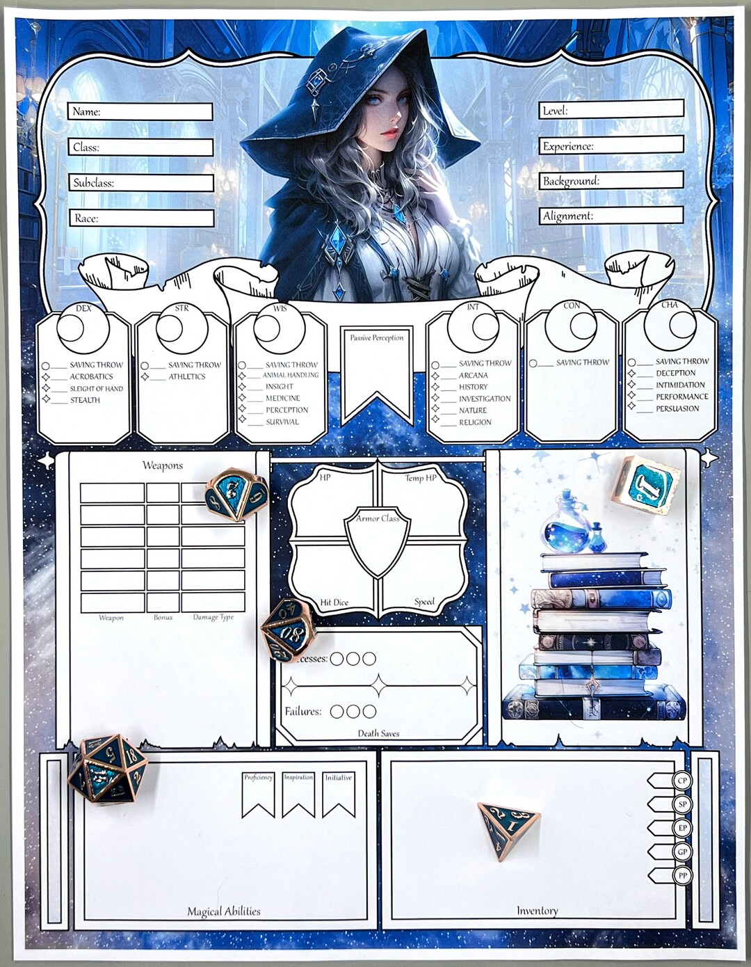 Spellcaster Dnd 5e Character Sheet Dnd Character Journal Dungeons and Dragons Dnd Fillable PDF ...