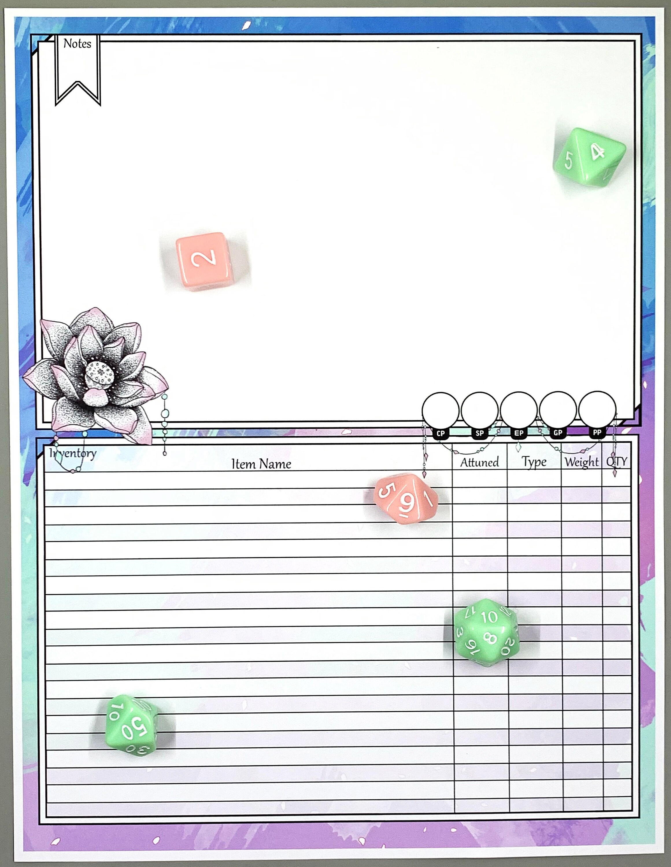 Jeweled Lotus Dnd 5e Character Sheet Digital Download - Etsy Israel