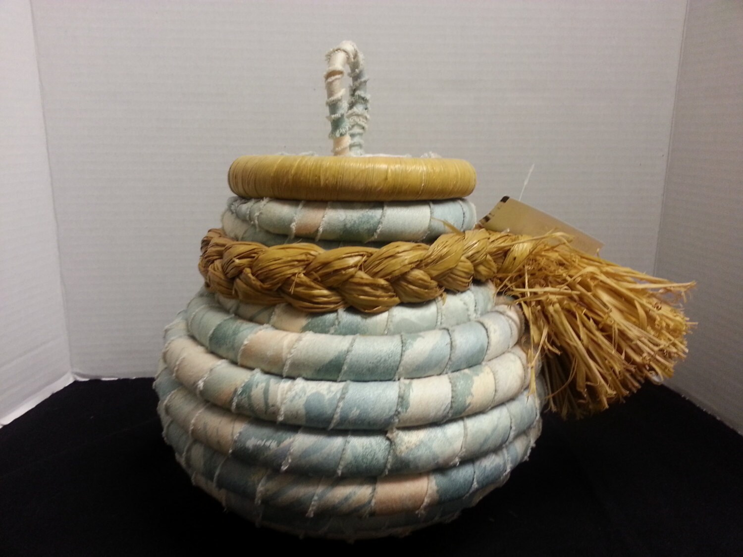 Coiled Rag Rope Basket With Lid by Fine Rag Basketry - Etsy