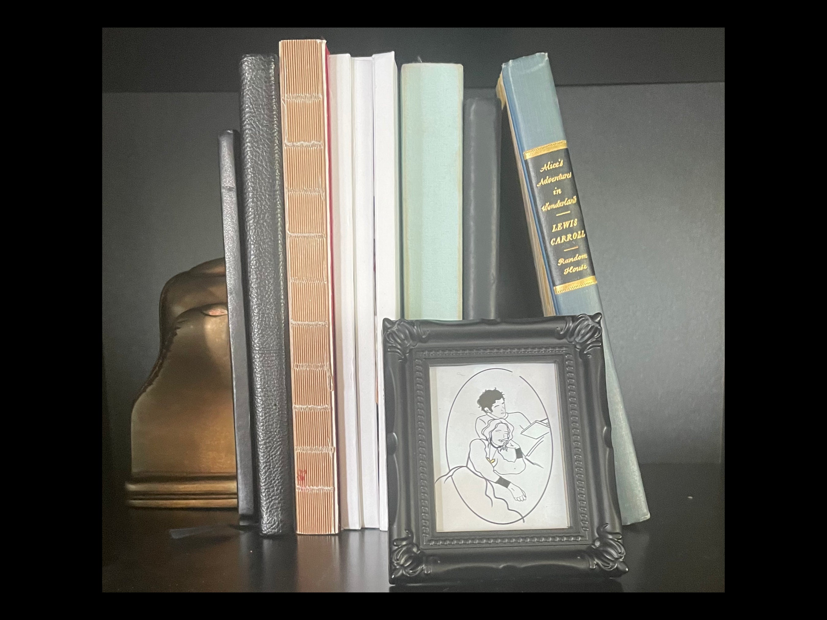 Bookish Couple Art in Mini Frame - Etsy