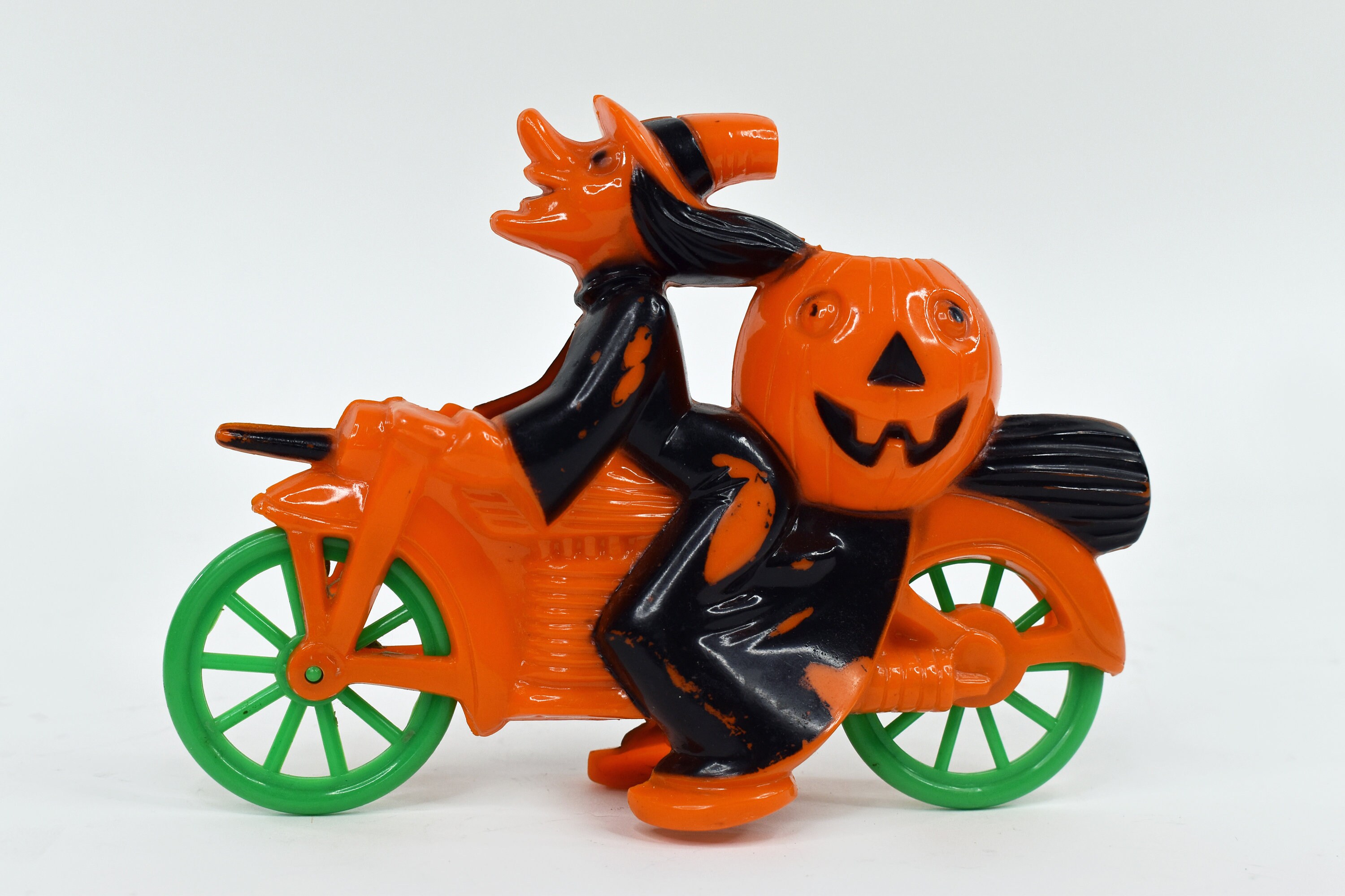 Rosbro Halloween Witch on Motorcycle Candy Container - Etsy