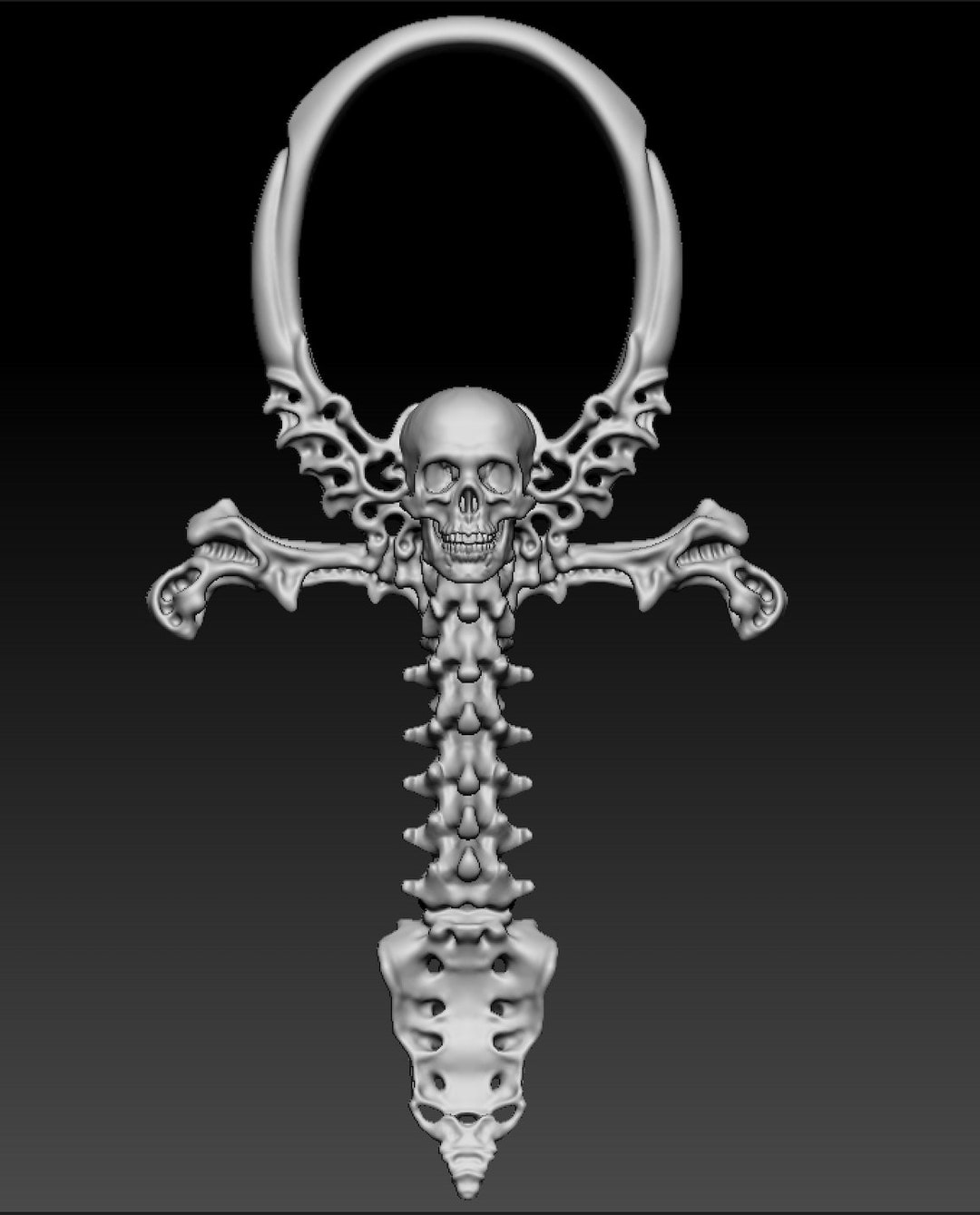 Death Ankh: (ankh; Egypt; Pendant; Skull; Bones; Gothic; Unusual ...