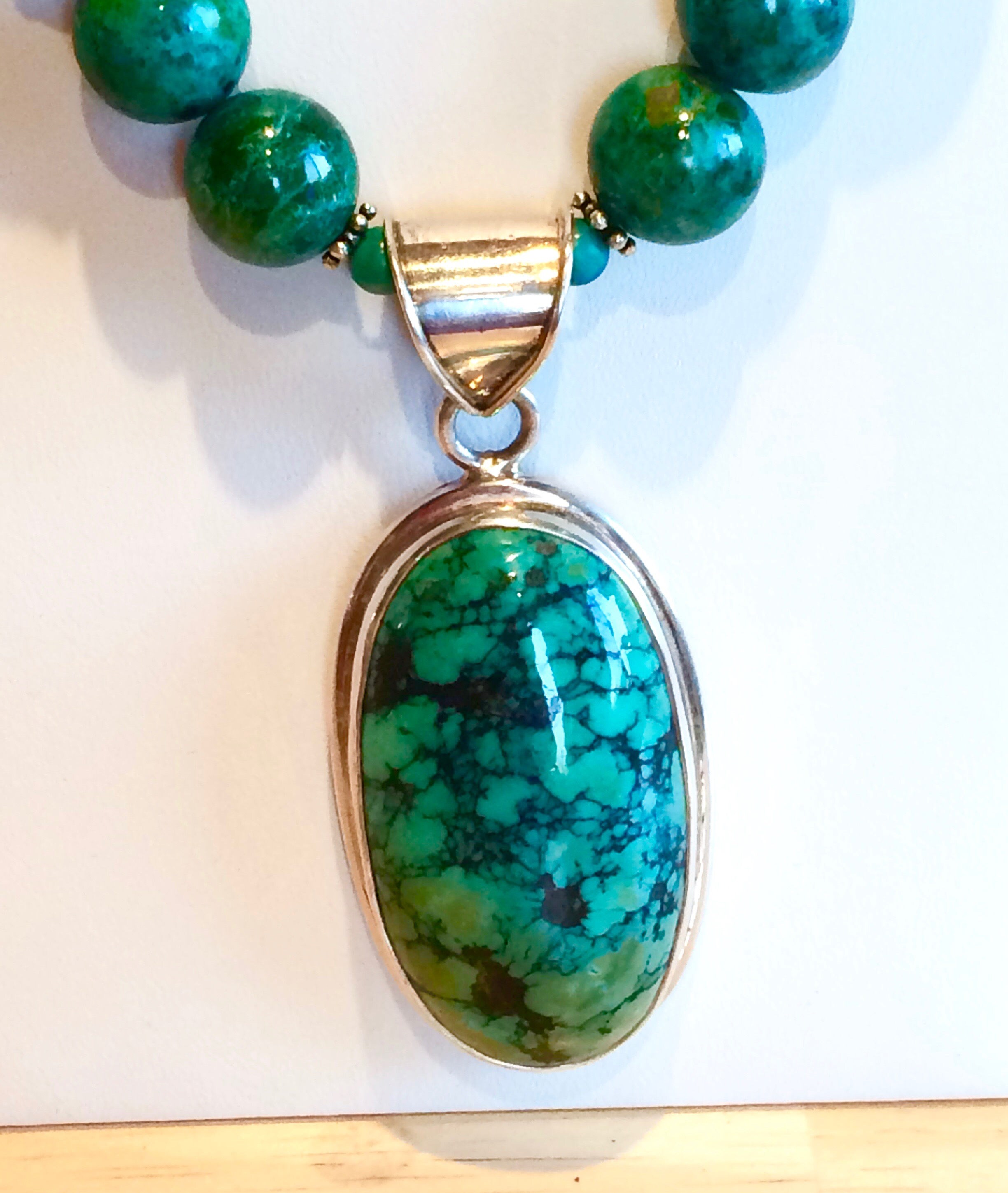 Stunning Natural Turquoise Long Necklace With Large Pendant - Etsy ...