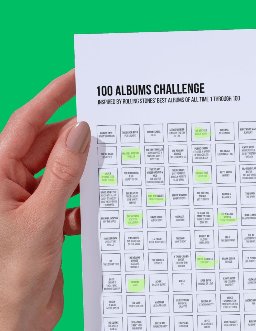 Color-in 100 Albums Challenge | Rolling Stones Best Albums of All-time ...