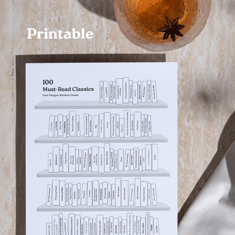 Color-in Bookshelf of 100 Must-read Classics | Penguin Random House ...