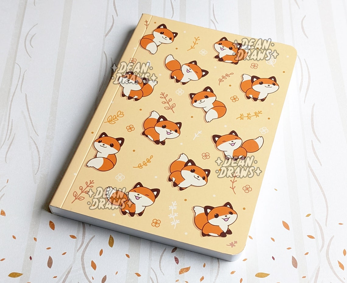 Cute Foxes Notebook - Etsy