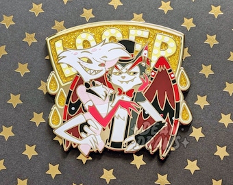 Hazbin Hotel Angel Dust and Husk Enamel Pin - Etsy
