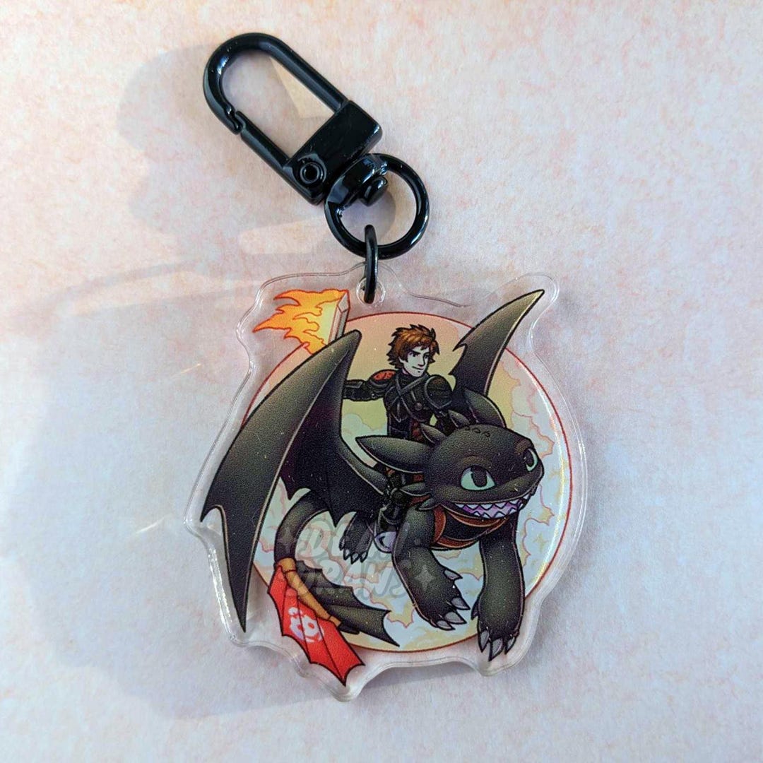 Hiccup Toothless Keychain With Black Clasp - Etsy