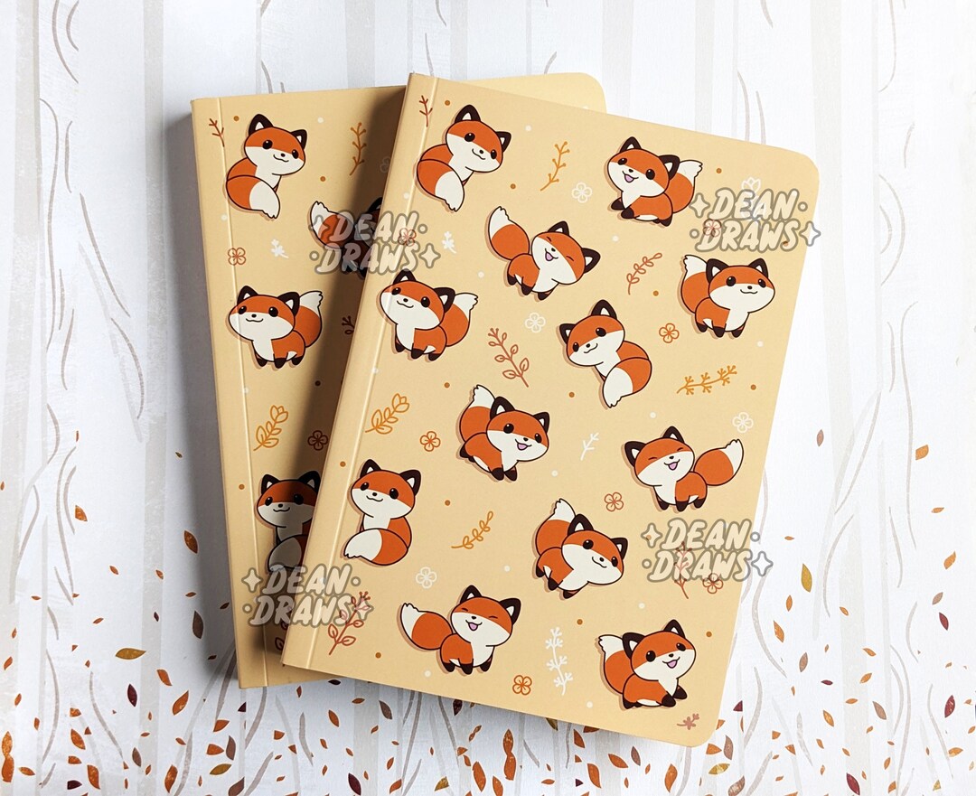 Cute Foxes Notebook - Etsy