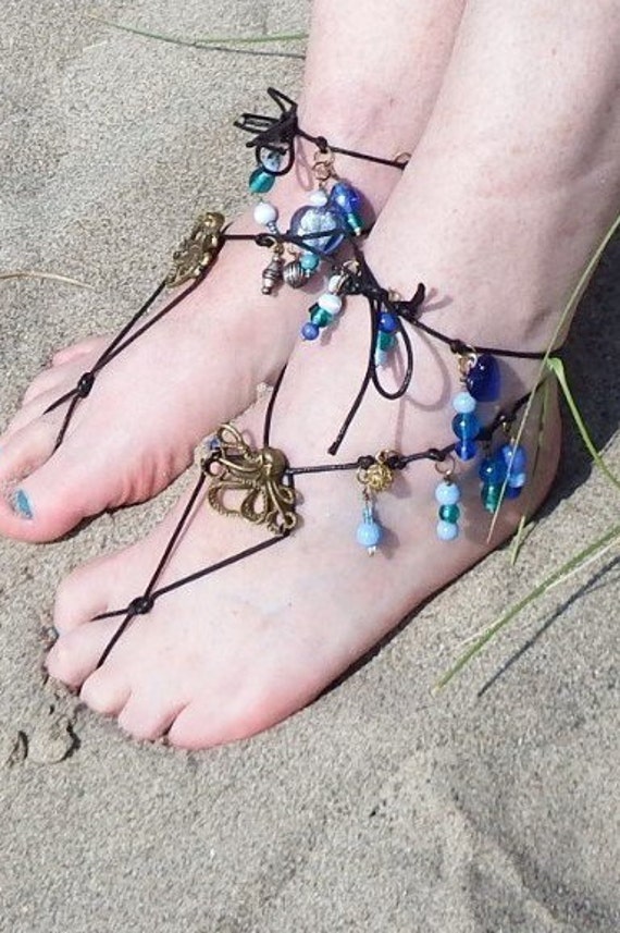 Boho Beaded Barefoot Sandals Hippie Anklet Beach Jewelry Etsy