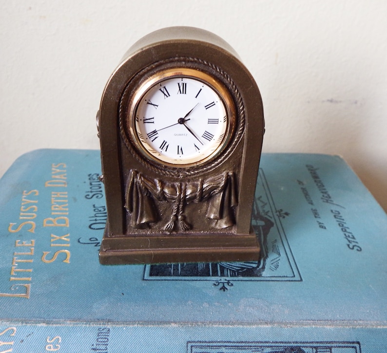 Unique Mantel Clock, Small Vintage Clock, Home Office Desk Clock ...