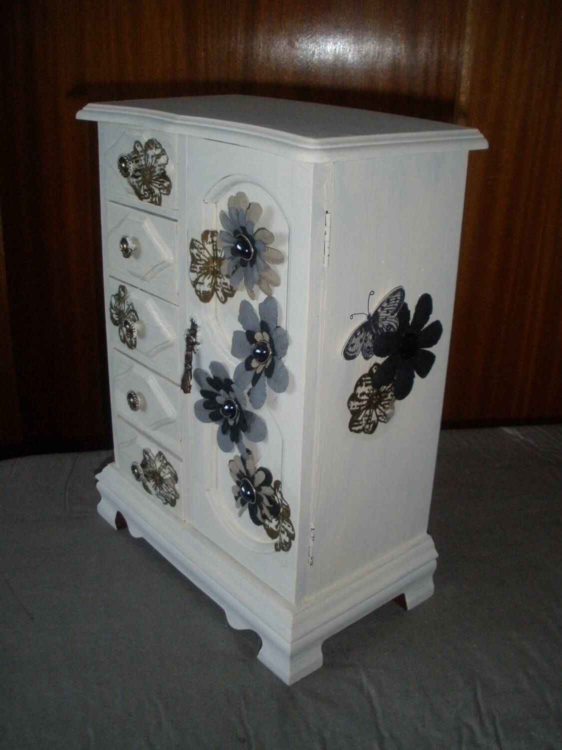 Upcycled Decoupage Jewelry Armoire Musical Jewelry Box - Etsy