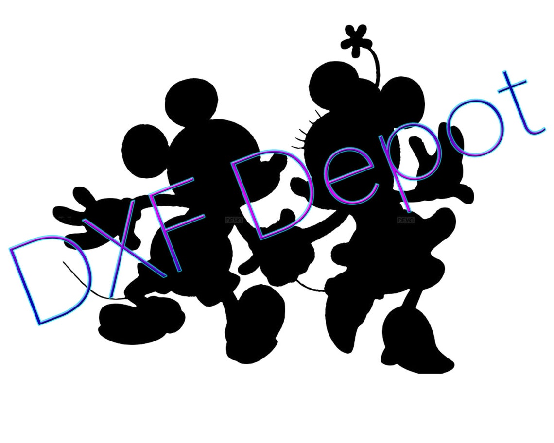 Mickey and Minnie Mouse DXF Vector Art Clip Art Png - Etsy
