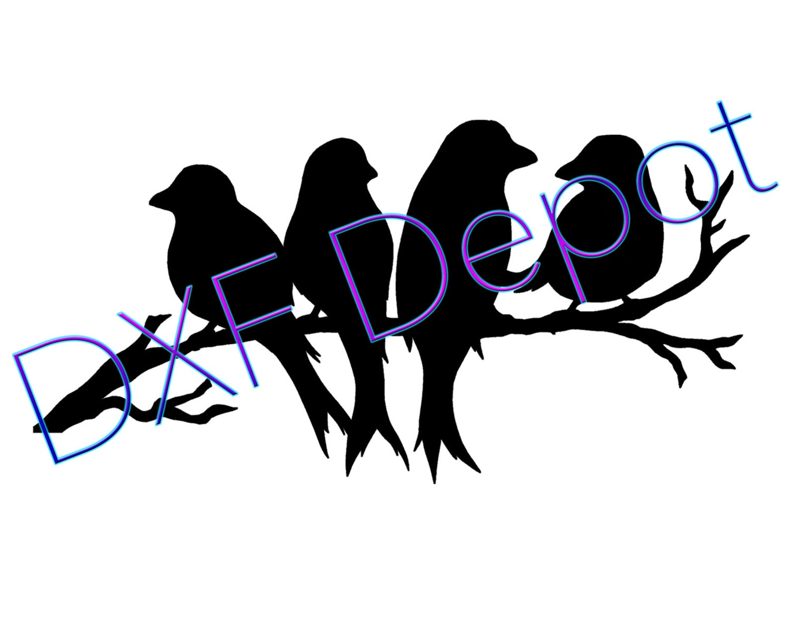 Perched Birds .dxf Format. CNC Cut File Vector Art Clip Art DXF CAD ...
