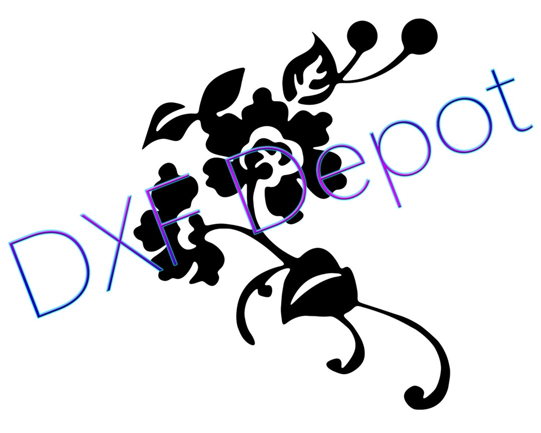 Flower Vine .dxf Format. CNC Cut File Vector Art Clip Art DXF - Etsy