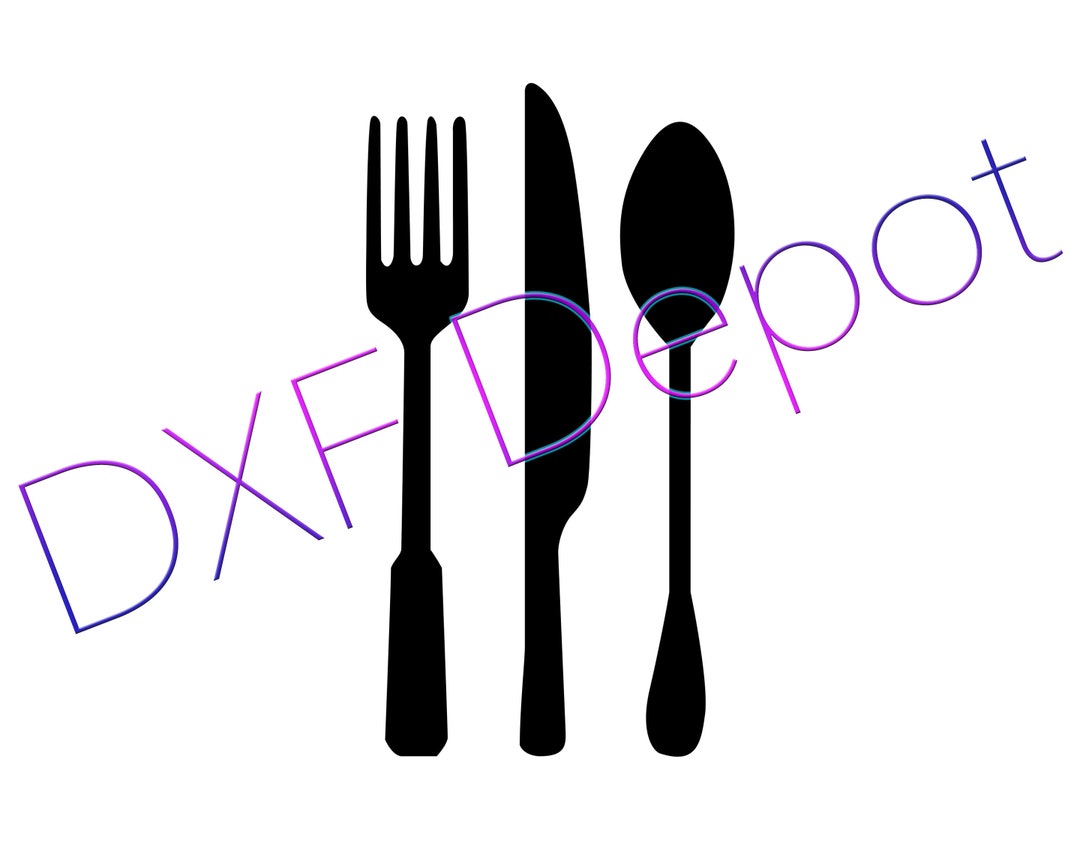 Knife Fork Spoon DXF Vector Art Clip Art Png AI Jpeg Pdf Silhouette ...