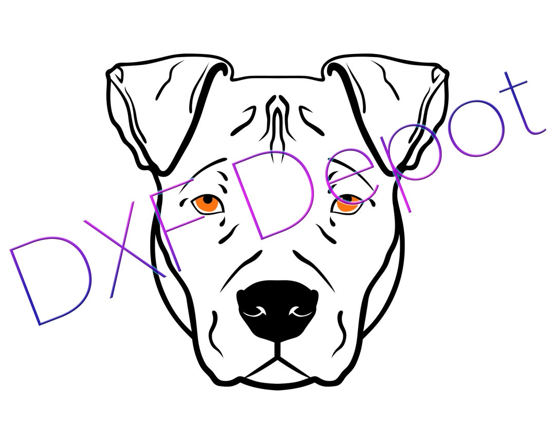 Pitbull Dog .dxf Format. CNC Cut File Vector Art Clip Art DXF CAD ...