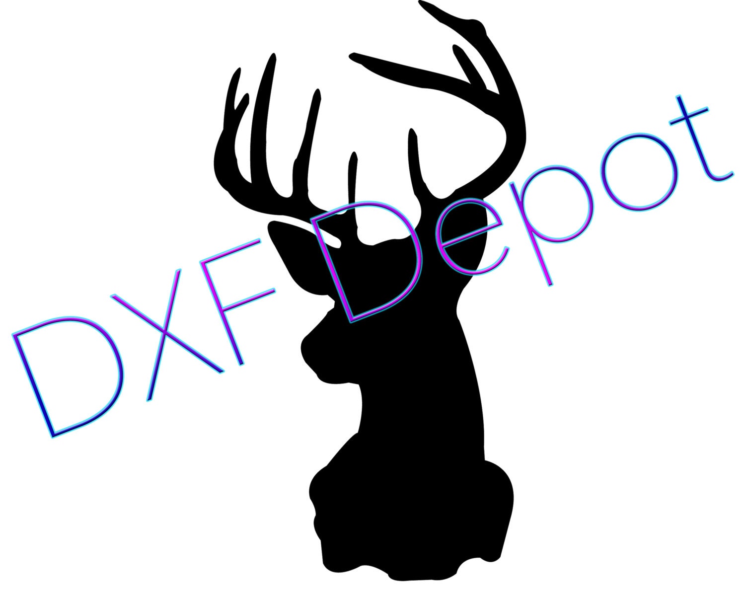 Deer Head DXF Vector Art Clip Art Png AI Jpeg - Etsy
