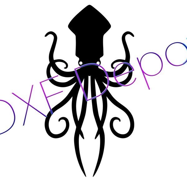 Squid Drawing - Etsy