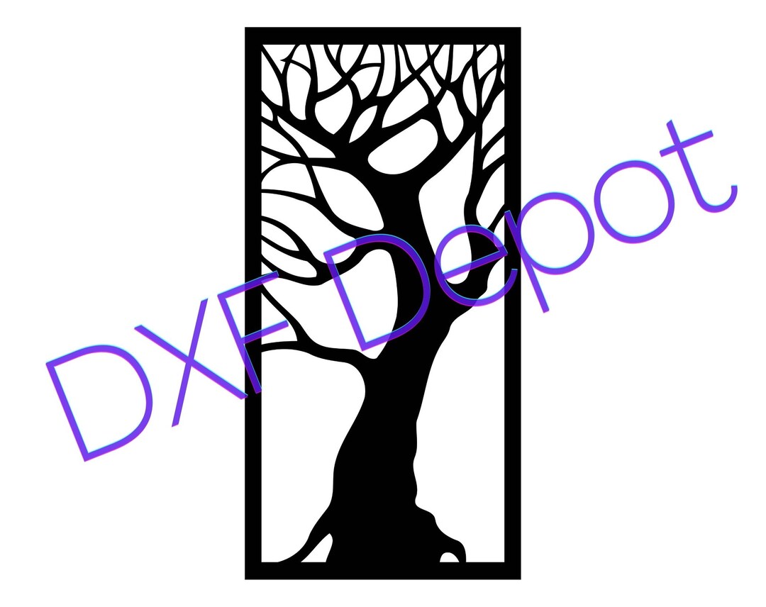 Diseño de árbol .dxf formato. Archivo de corte CNC Arte vectorial Clip ...
