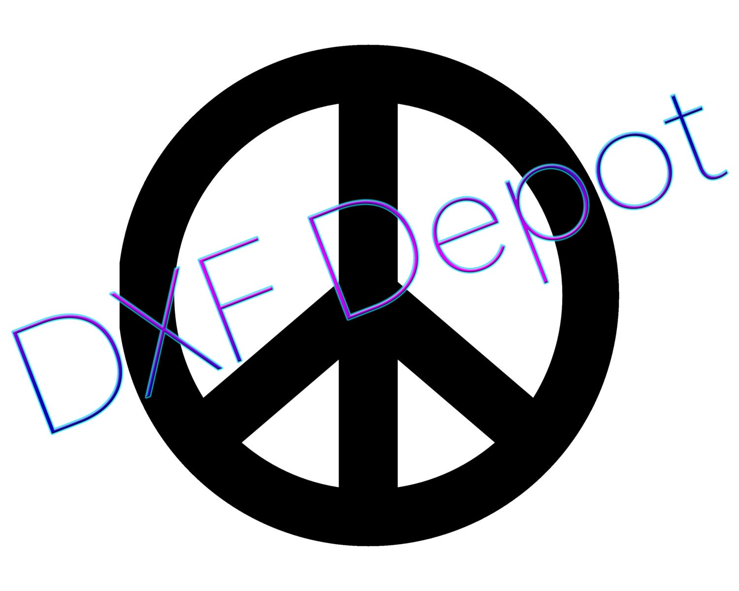 Peace Zeichen .dxf Format. CNC Cut File Vektor Art Clip Art DXF CAD ...
