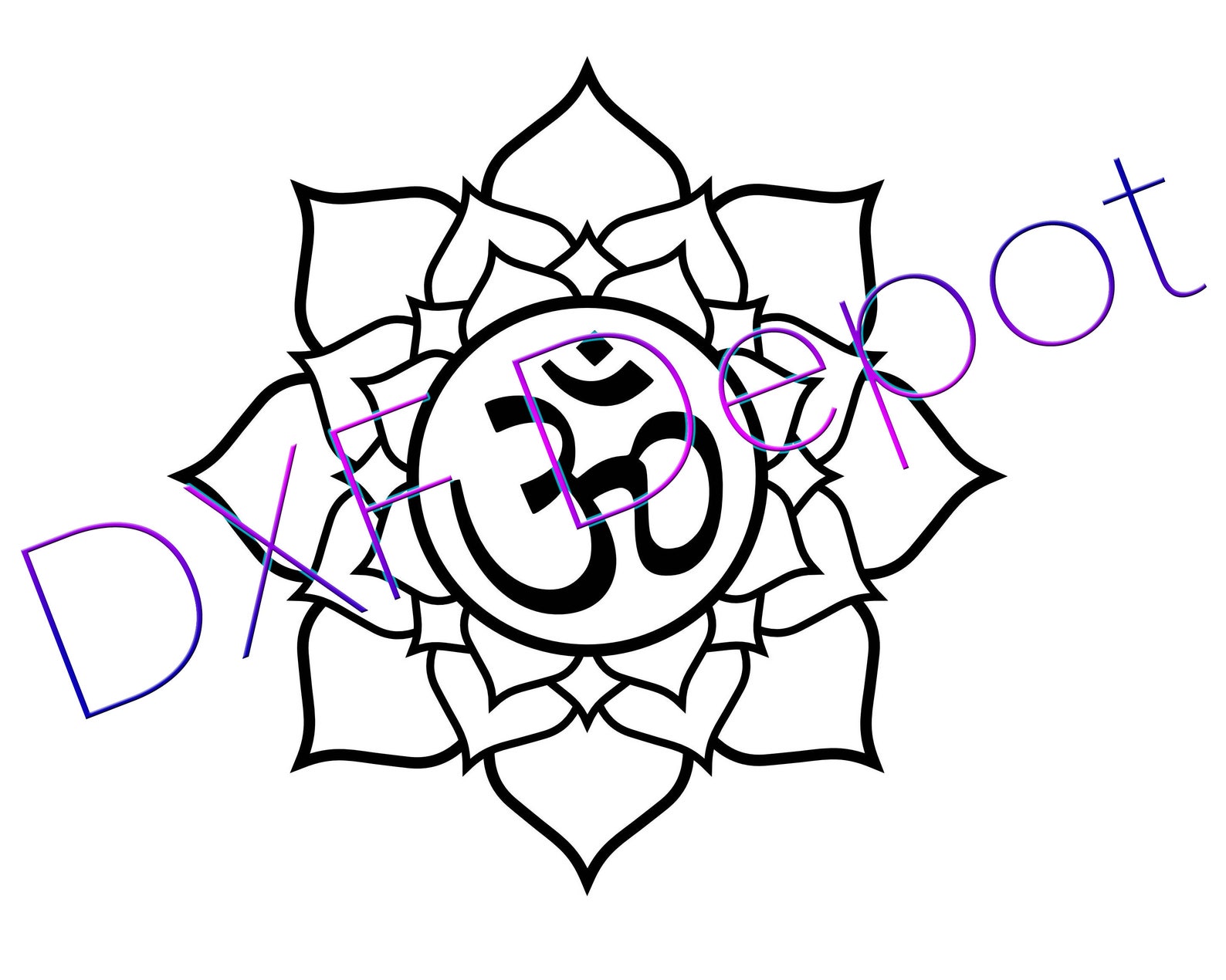 Lotus Flower Om Symbol .dxf format. CNC Cutting File Vector | Etsy