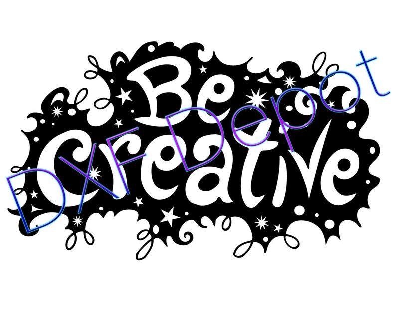 Be Creative .dxf Format. CNC Cut File Vector Art Clip - Etsy