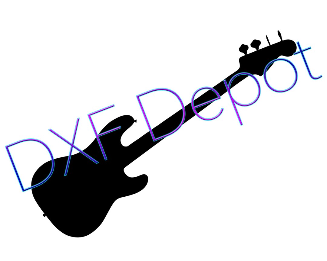 Guitar .dxf Format. CNC Cut File Vector Art Clip Art DXF CAD Drawing - Etsy