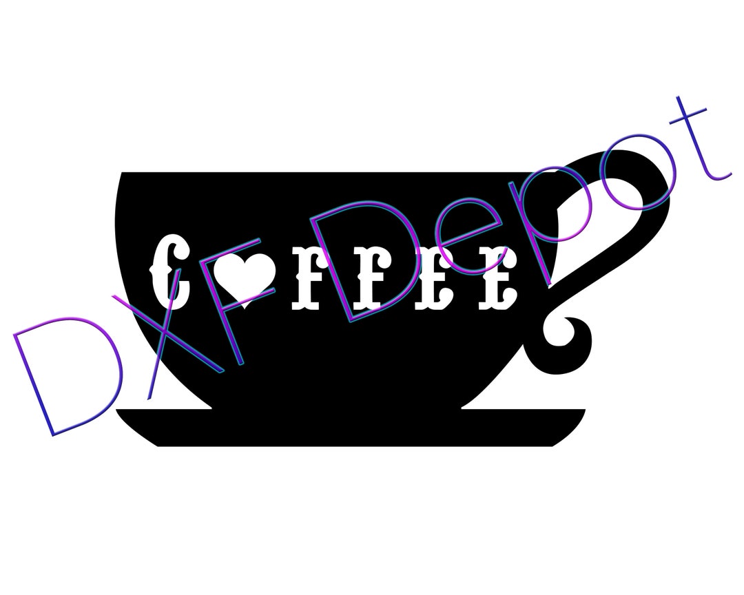 Coffee Cup .dxf Format. CNC Cut File Vector Art Clip Art DXF CAD ...