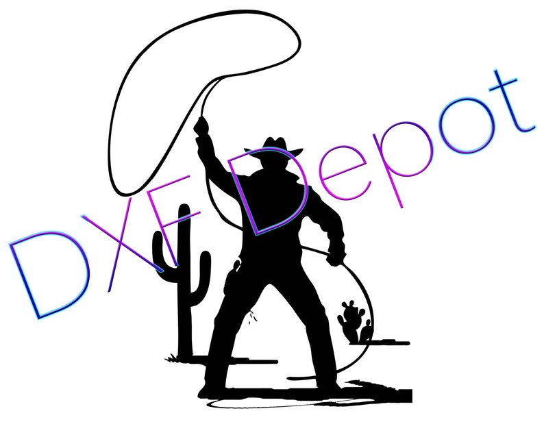 Cowboy Roping DXF Vector Art Clip Art Png AI Jpeg Pdf Cricut Laser ...