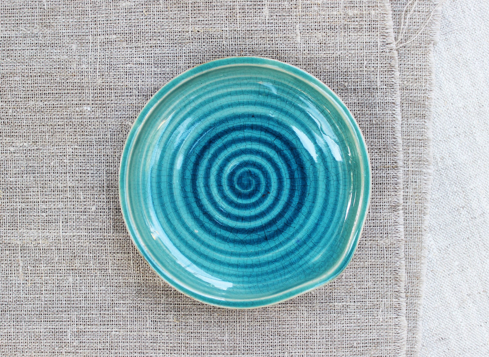 Blue Ocean Shell Spoon Rest Turquoise Crackle Ceramic Spoon | Etsy