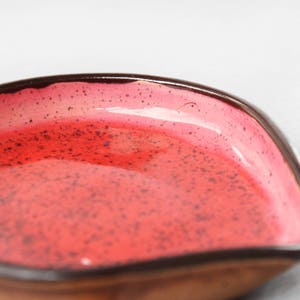 Red Polka Dot Ceramic Spoon Rest Colorful Stoneware Pottery | Etsy