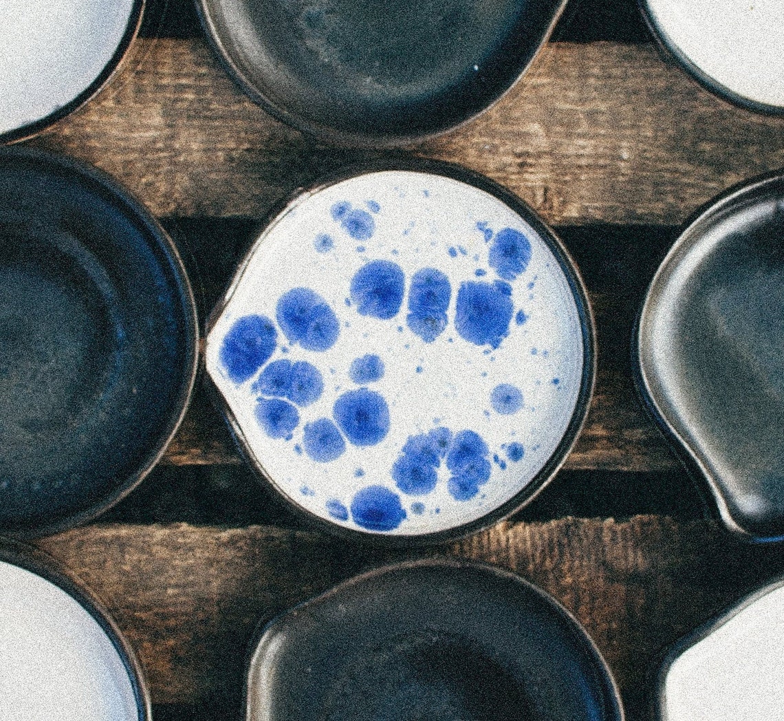 Blue Flowers Spoon Rest Unique Ceramic Spoon Holder White | Etsy