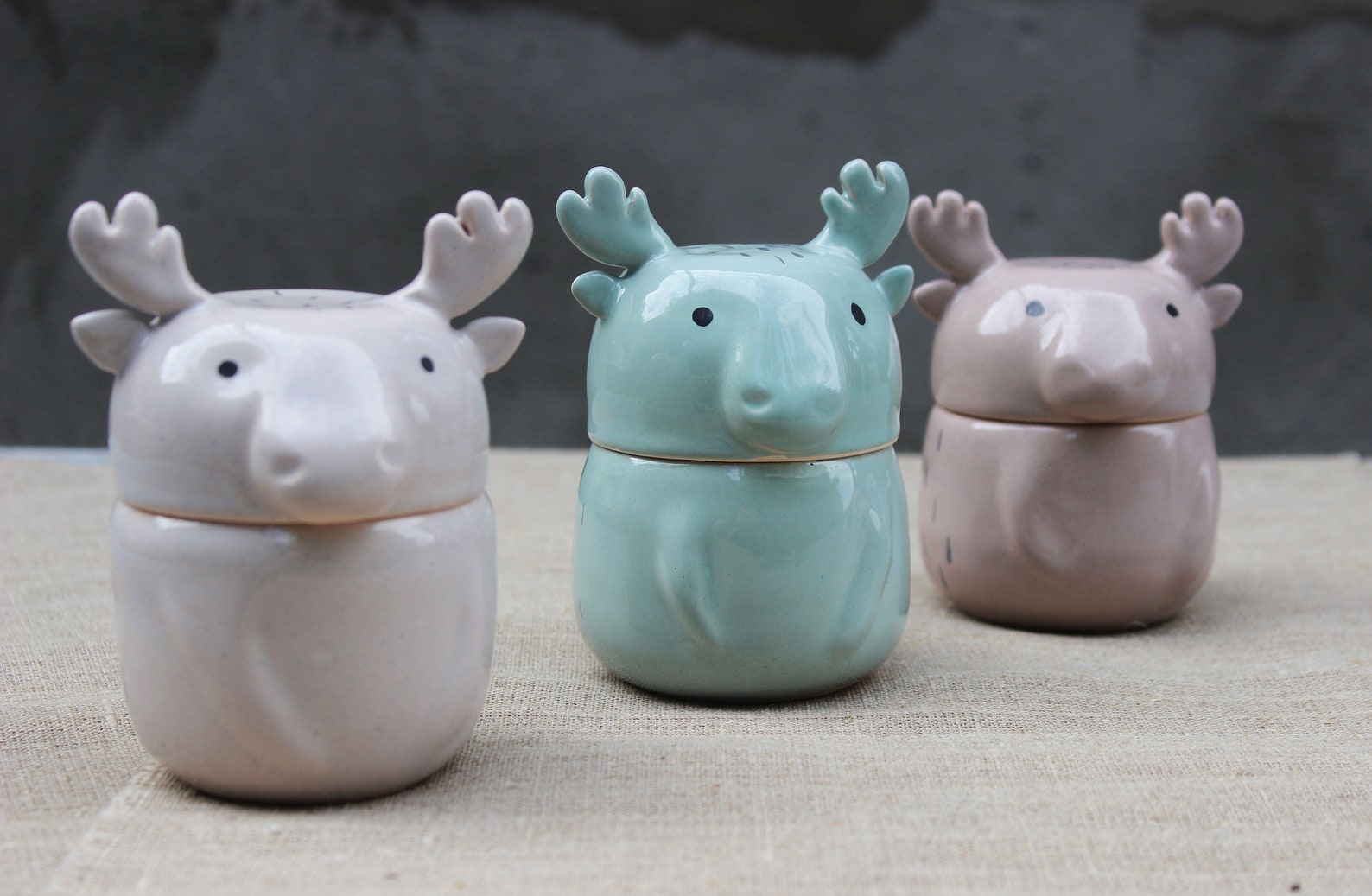 Elk Tea Coffee Container Pottery Bowl With Lid Ceramic Moose | Etsy