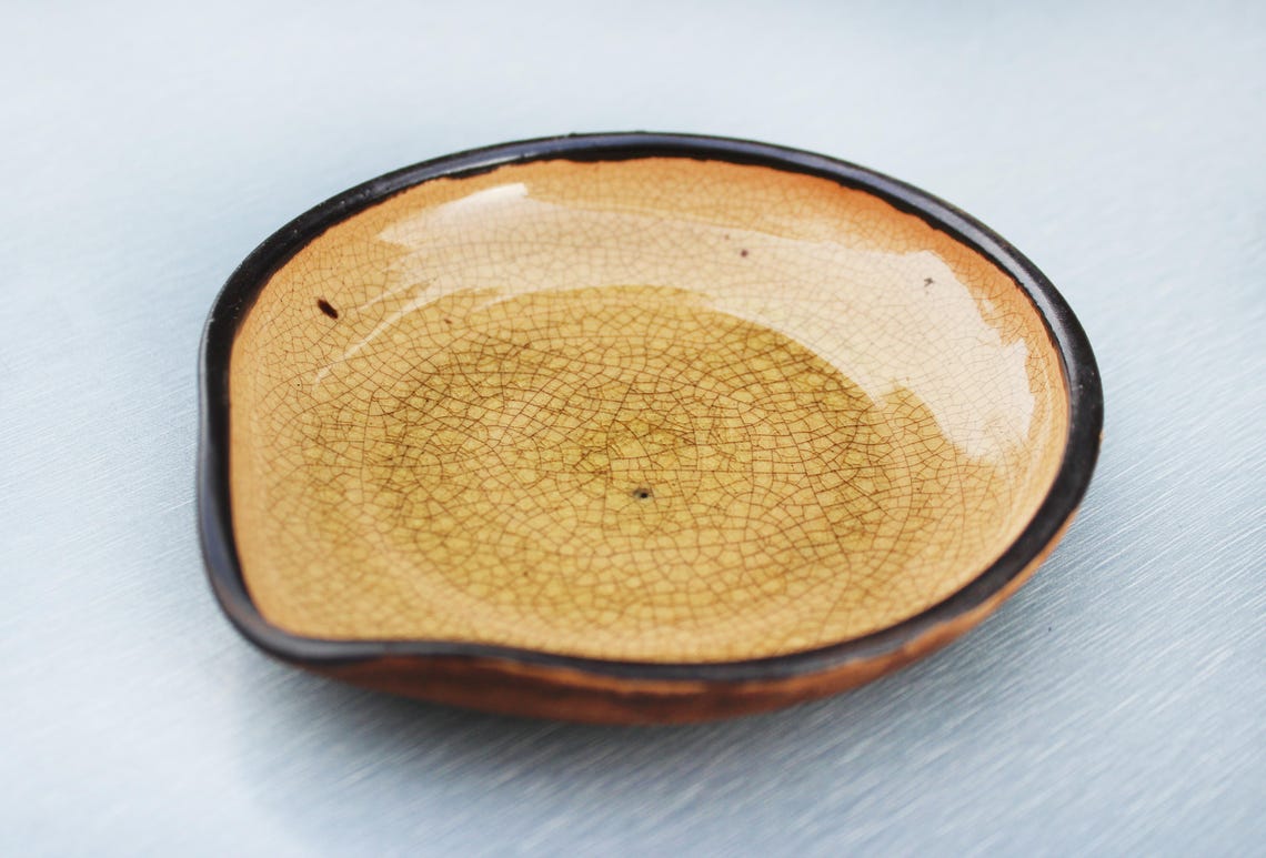 Mustard Yellow Spoon Holder Ochre Rustic Spoon Rest Pottery | Etsy