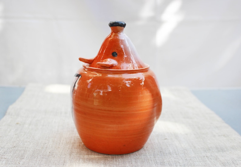 Fox Pottery Jar Ceramic Canister Lidded Sugar Bowl Storage | Etsy