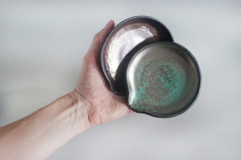 Dark Gold Ceramic Spoon Rest Antique Bronze Black and Gold | Etsy