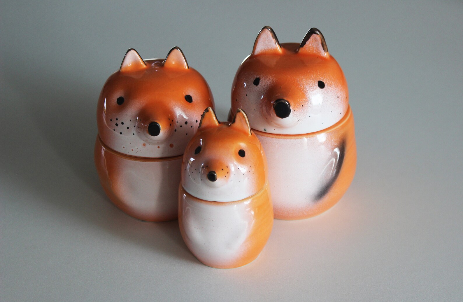 Orange Fox Jar Fox Pottery Container Handmade Sugar Bowl - Etsy