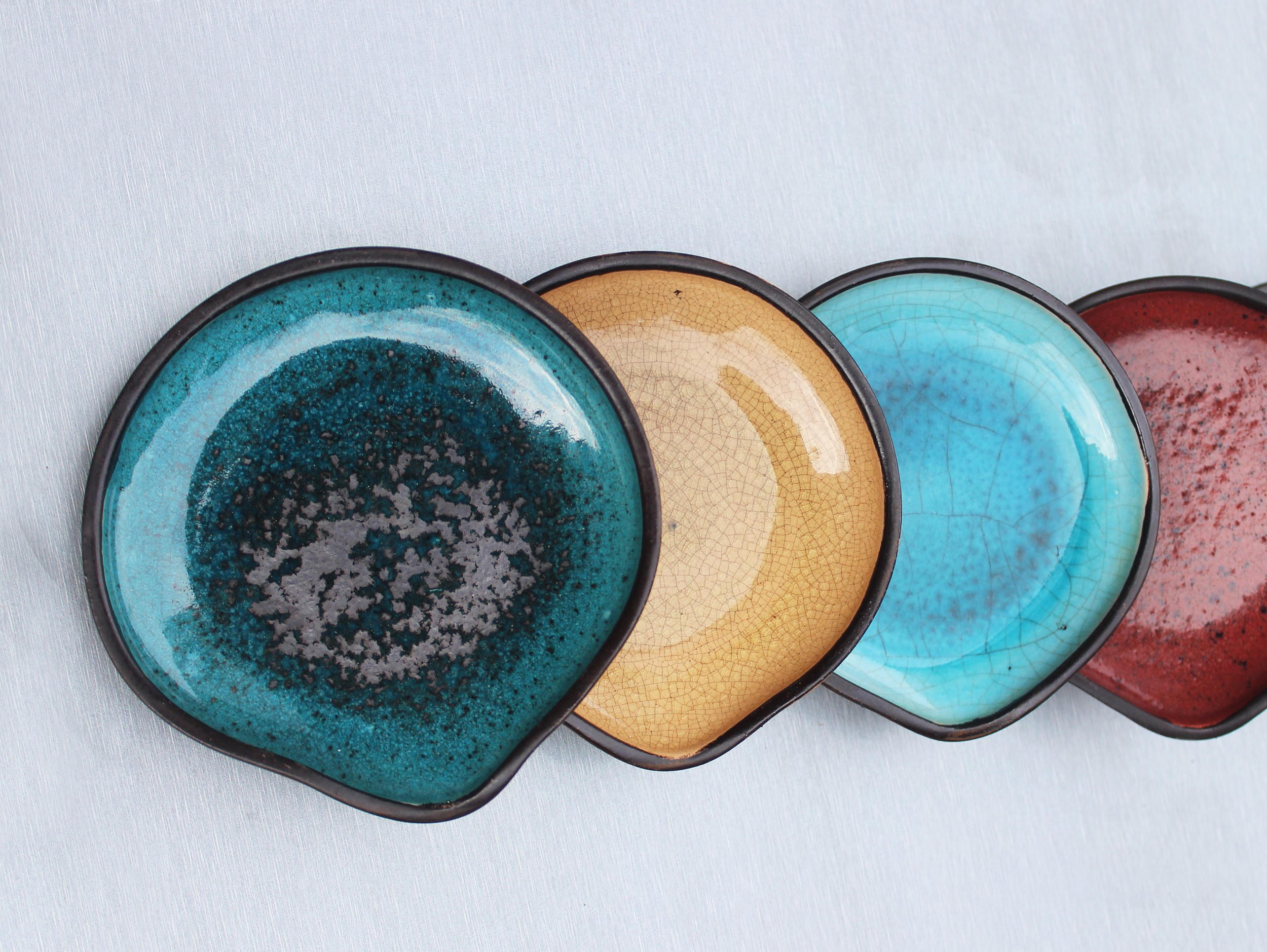 Turquoise and Black Spoon Rest Pottery Ceramic Ladle Rest | Etsy