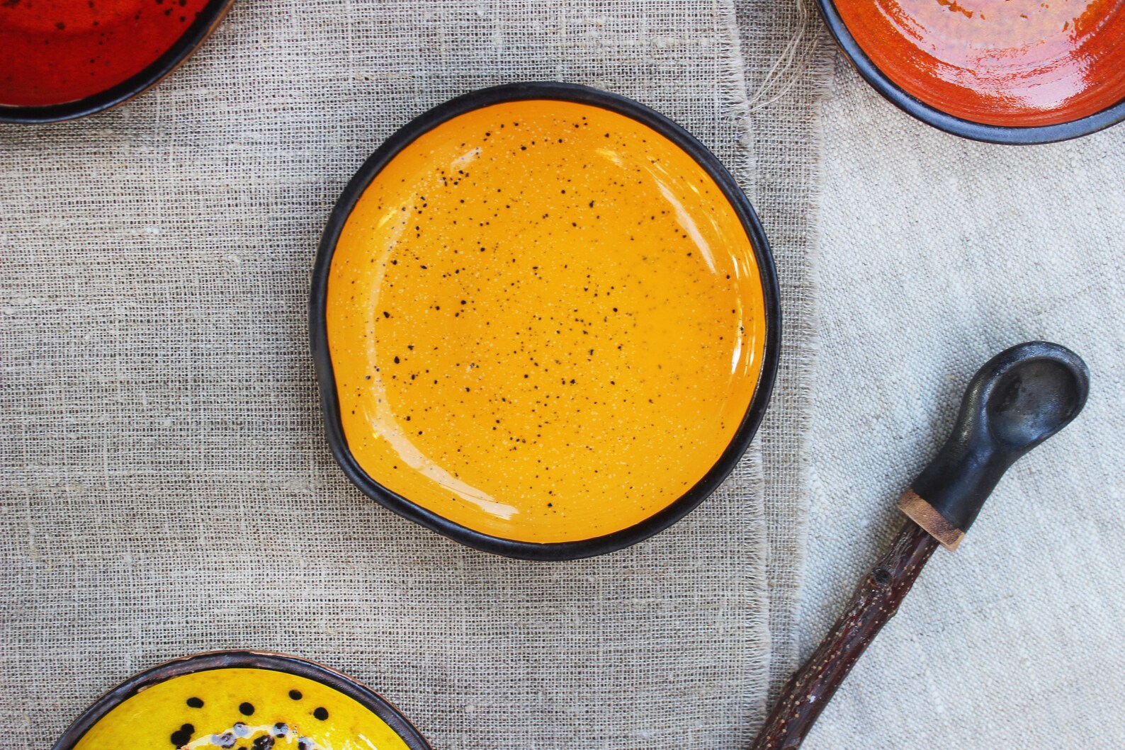 Mars Red Spoon Rest Fire Pottery Spoon Dish Stoneware Clay - Etsy