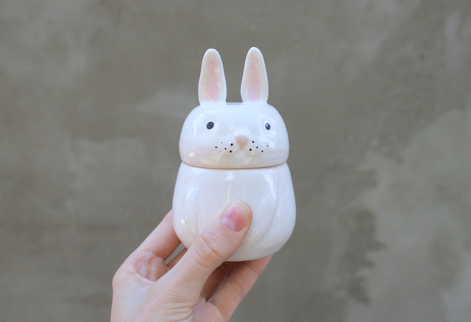 Bunny Jar With Lid Rabbit Ceramic Container Hare Pottery Tea | Etsy