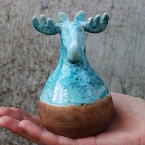 Elk Ceramic Figurine Small Moose Sculpture Stoneware Pottery - Etsy