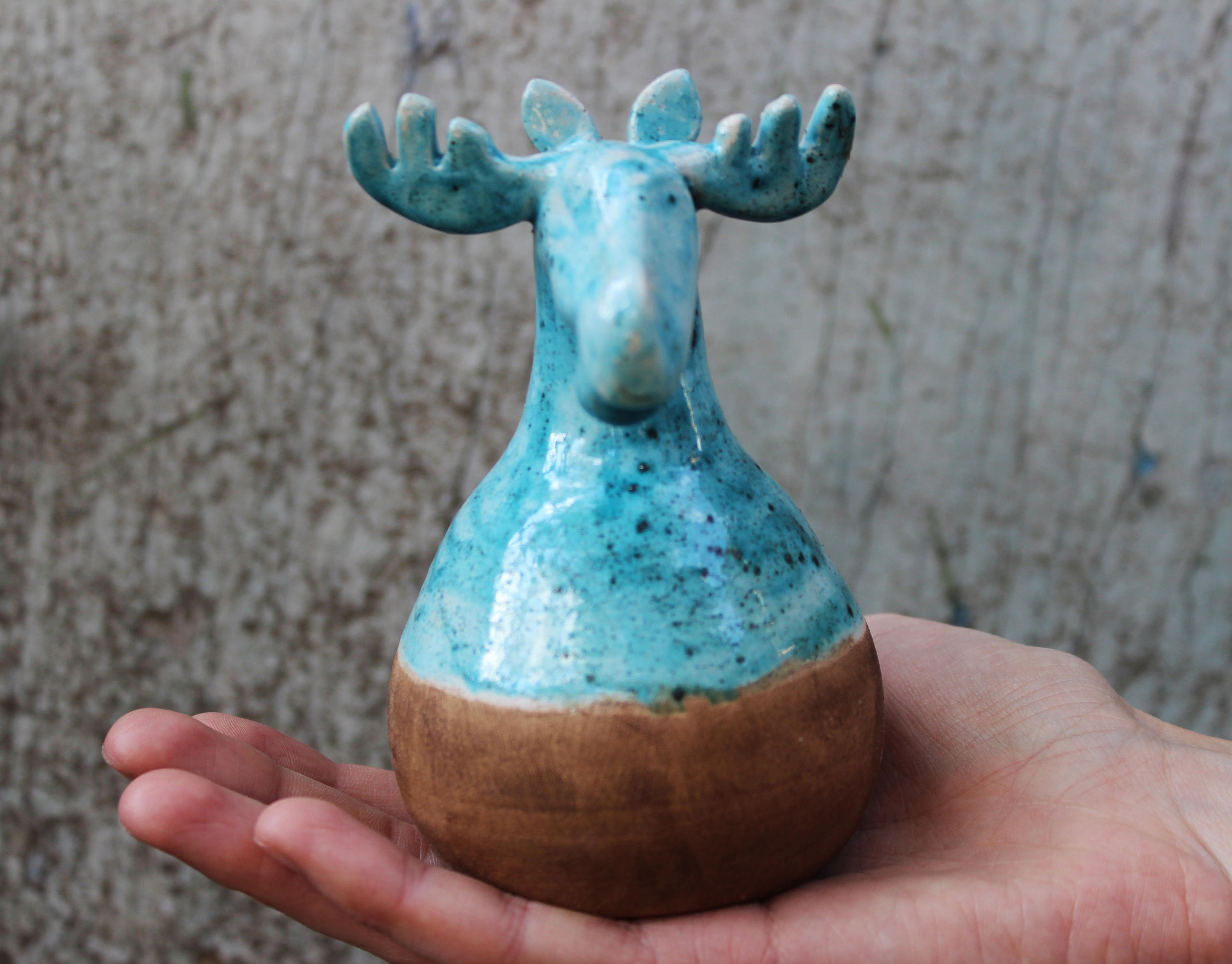 Elk Ceramic Figurine Small Moose Sculpture Stoneware Pottery | Etsy