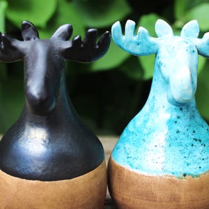 Elk Ceramic Figurine Small Moose Sculpture Stoneware Pottery - Etsy