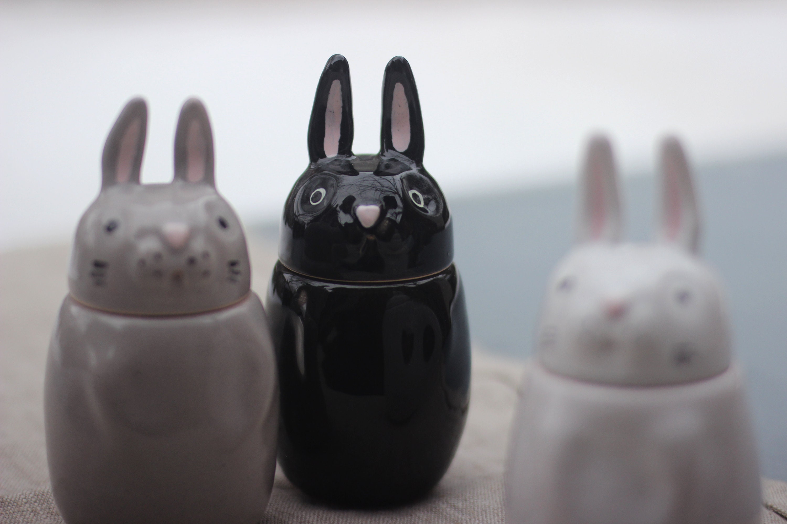 Bunny Jar With Lid Rabbit Ceramic Container Hare Pottery Tea | Etsy UK