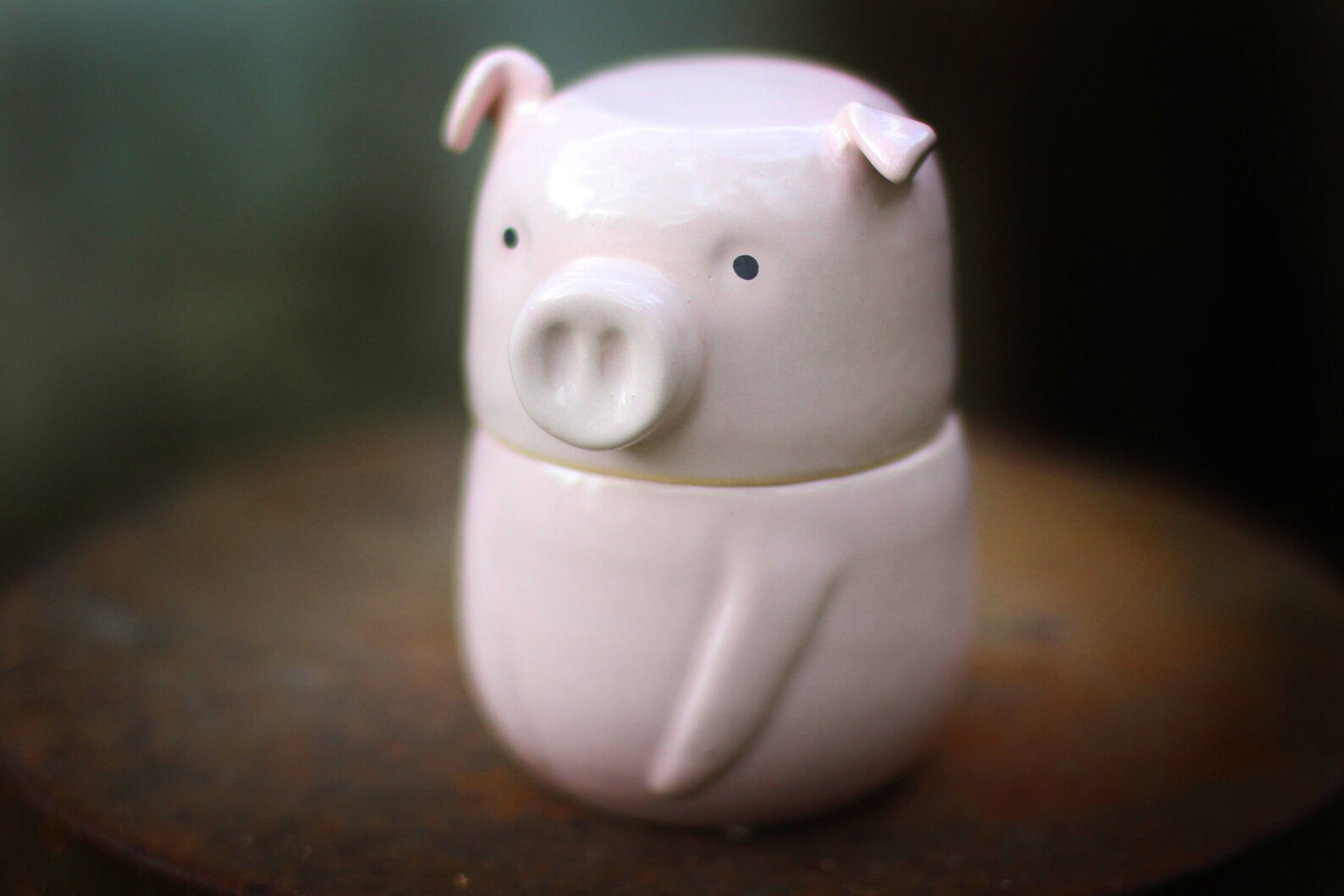 Pig Storage Jar With Lid Large and Small Pottery Canister | Etsy