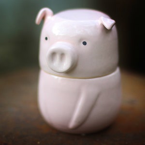 Pig Storage Jar With Lid, Large and Small Pottery Canister, Coffee Tea ...