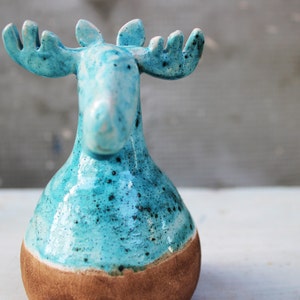 Elk Ceramic Figurine Small Moose Sculpture Stoneware Pottery - Etsy