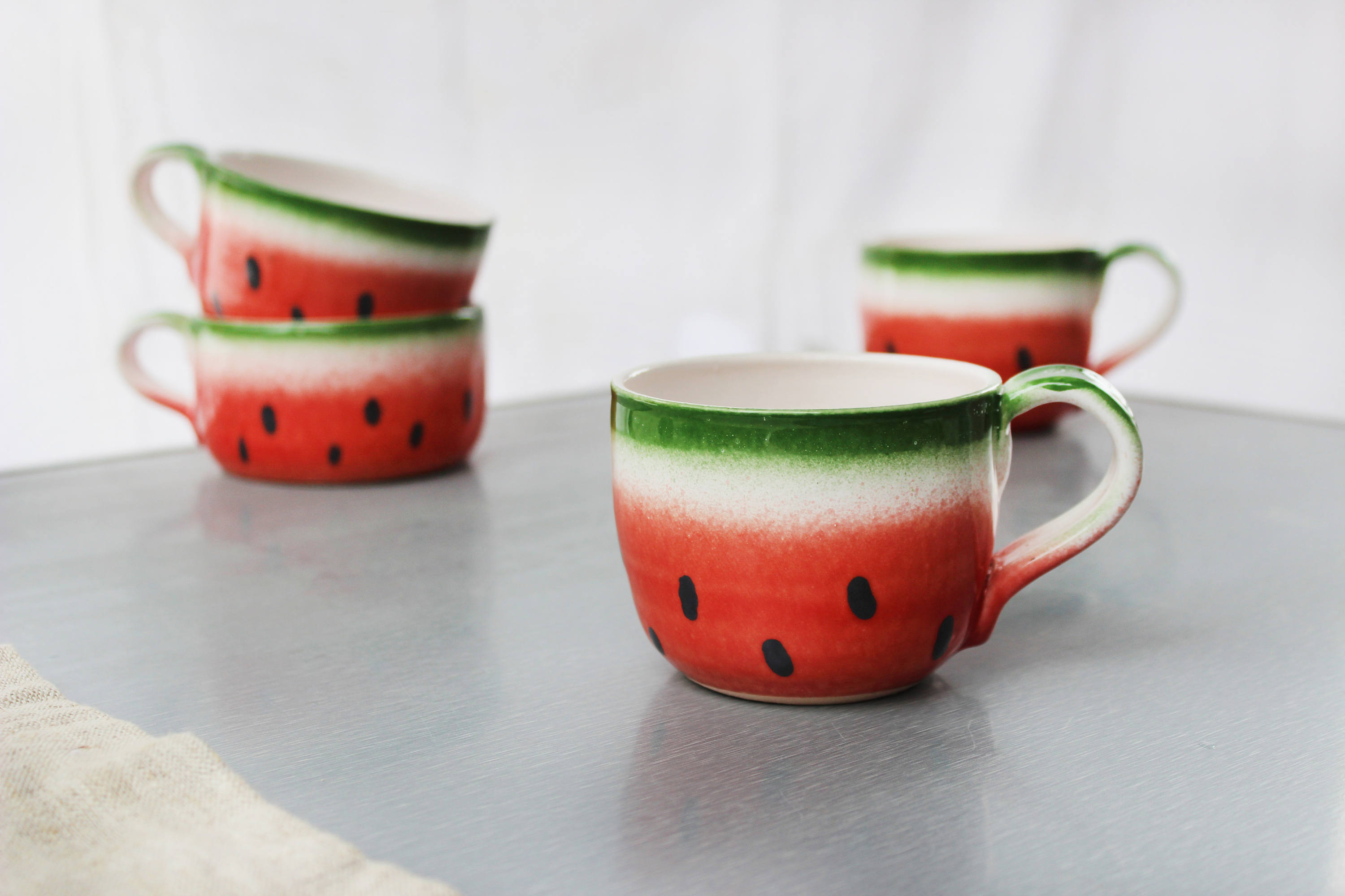 Watermelon Mug Colorful Ceramic Tea Cup Stoneware Pottery - Etsy Canada