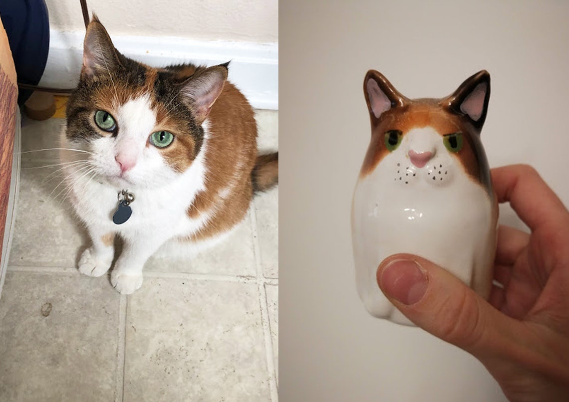Personalized Cat Portrait From Photo Custom Pets Painting | Etsy